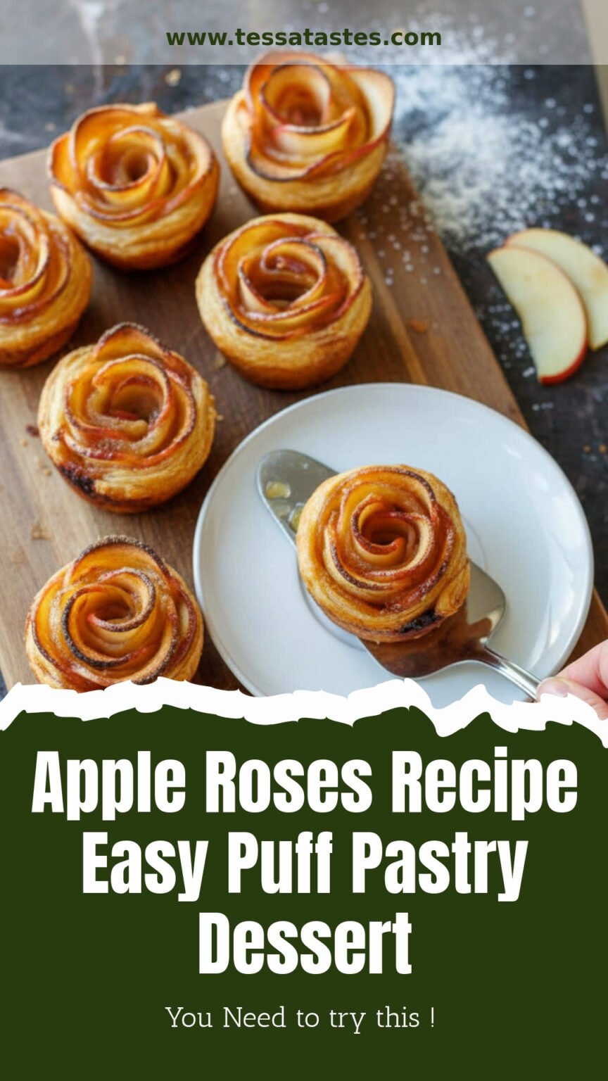 Apple Roses Recipe Easy Puff Pastry Dessert – Tessa Tastes