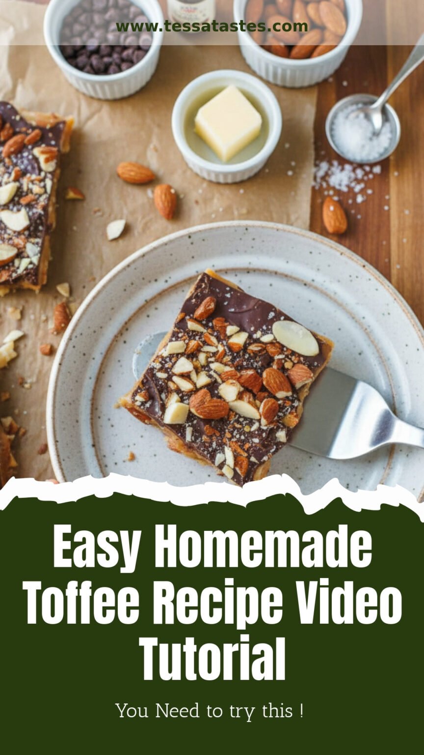 Easy Homemade Toffee Recipe Video Tutorial – Tessa Tastes